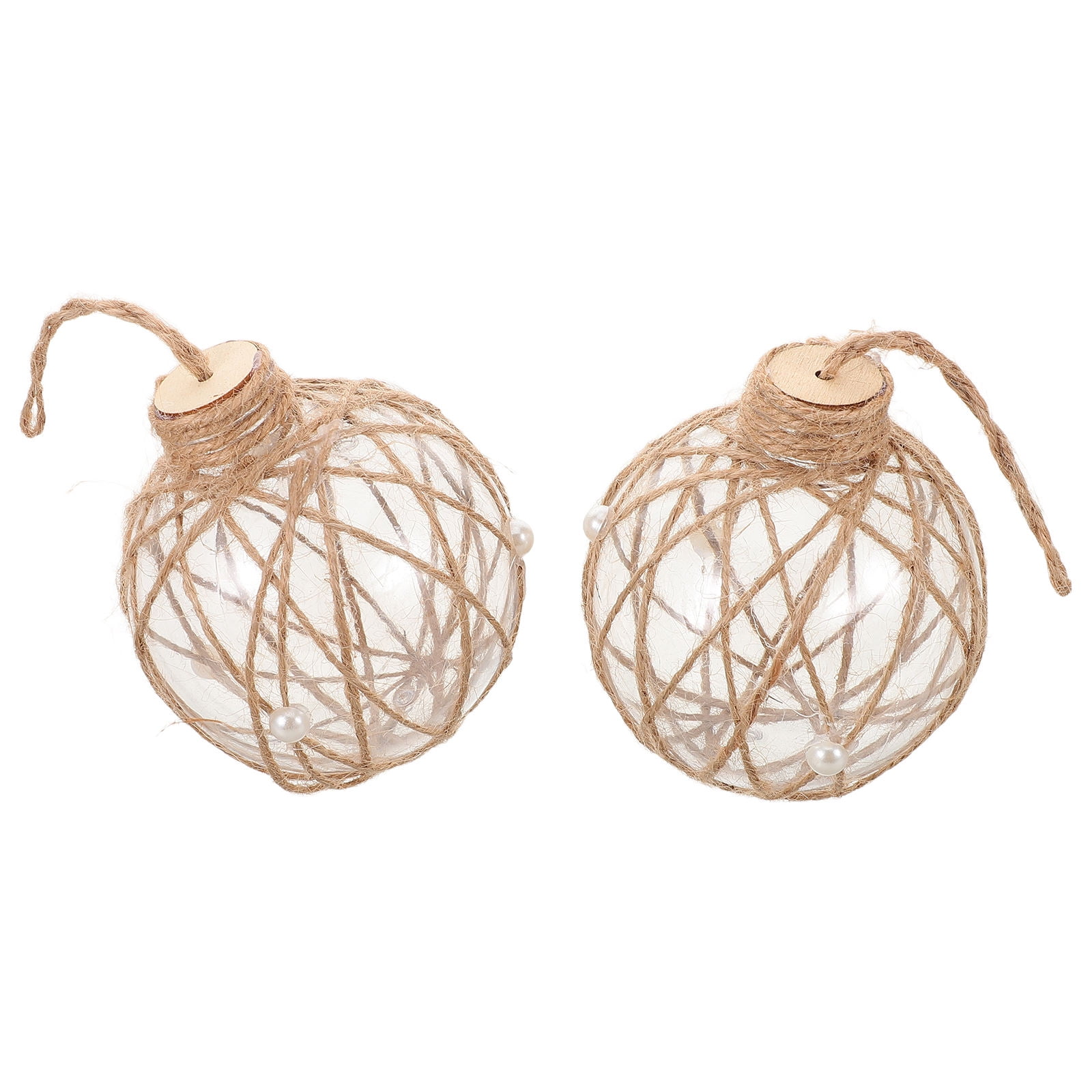 WEUVEB 2PCS Clear Plastic Tree Pendants Fillable Design for Festive ...