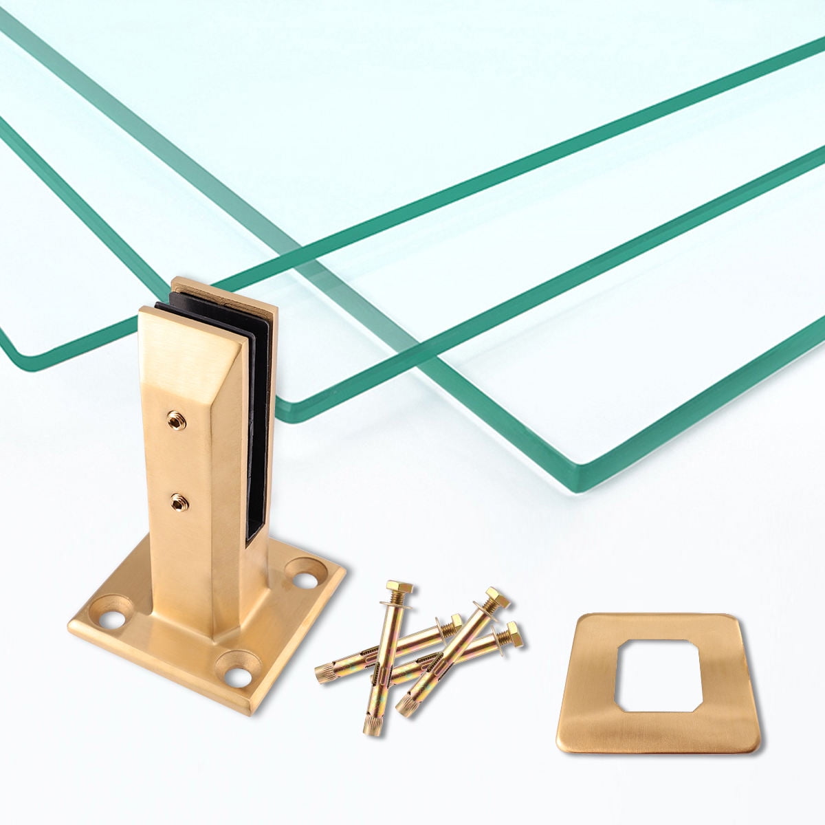 WEUVEB Steel Glass Clamp Golden Stainless Steel 1Pack Glass Clips ...