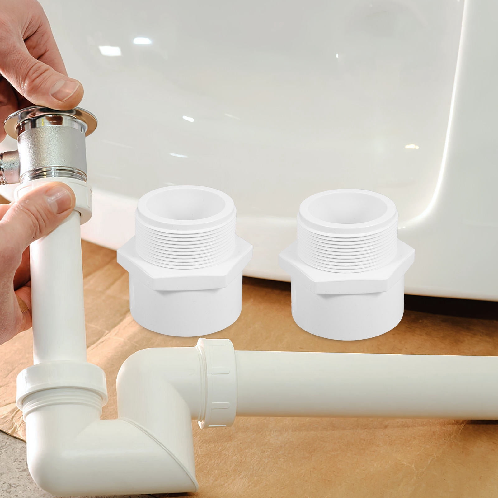 WEUVEB 2Pack Cylindrical PVC Pipe Coupling for Industrial Use PVC ...