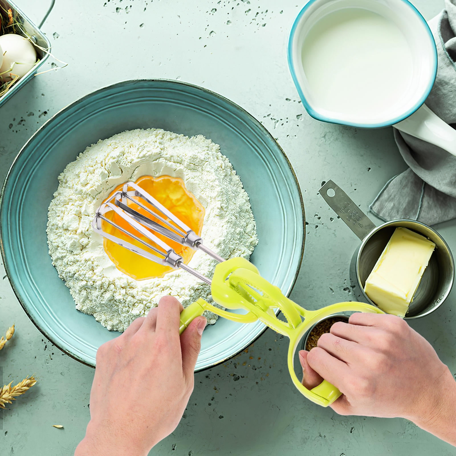 WEUVEB 2Pack Egg Beaters Hand For Beating Light Cream And Batter In ...