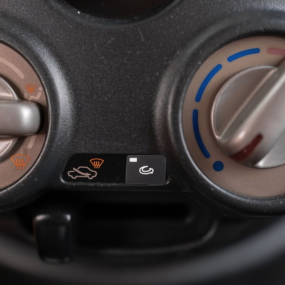 WEUVEB 2Pcs Car Interior Button Stickers Black Durable Decals for Cd ...