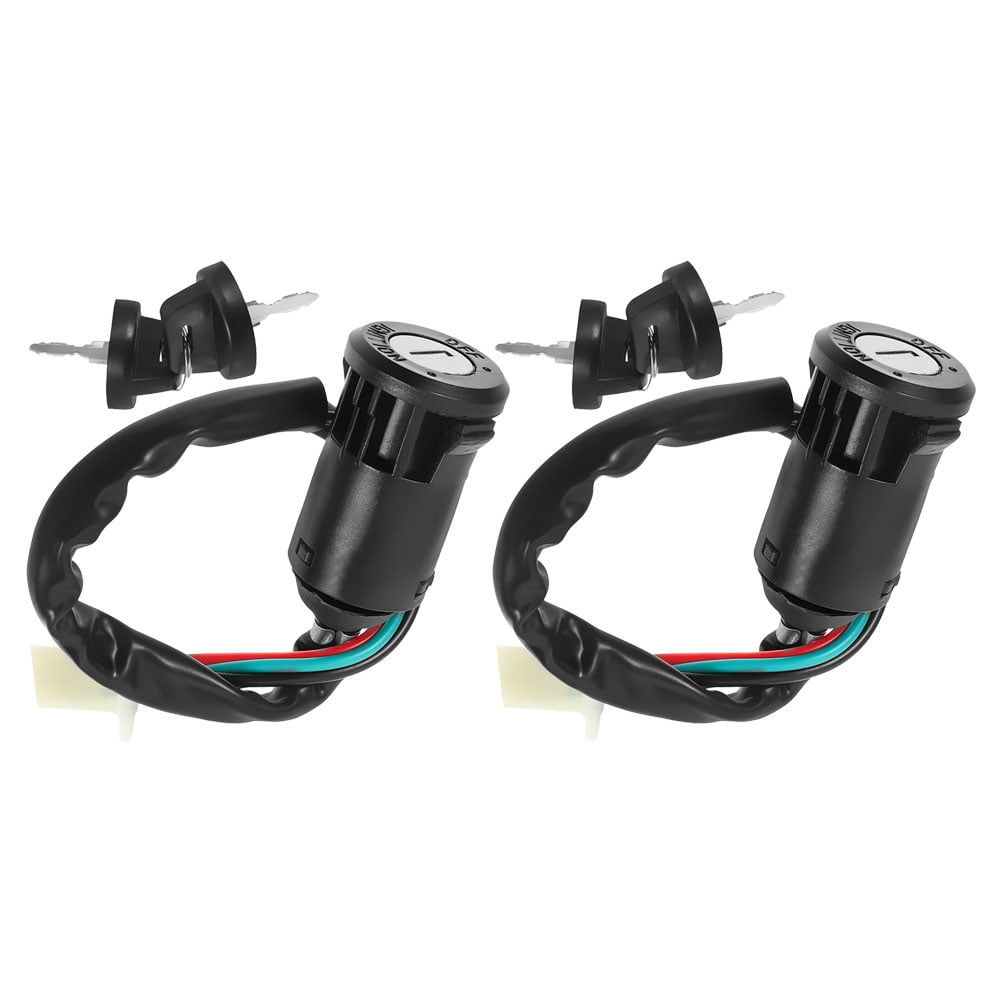 WEUVEB 2Pcs Ignition Switch Assembly Black Plastic Metal Rubber ...