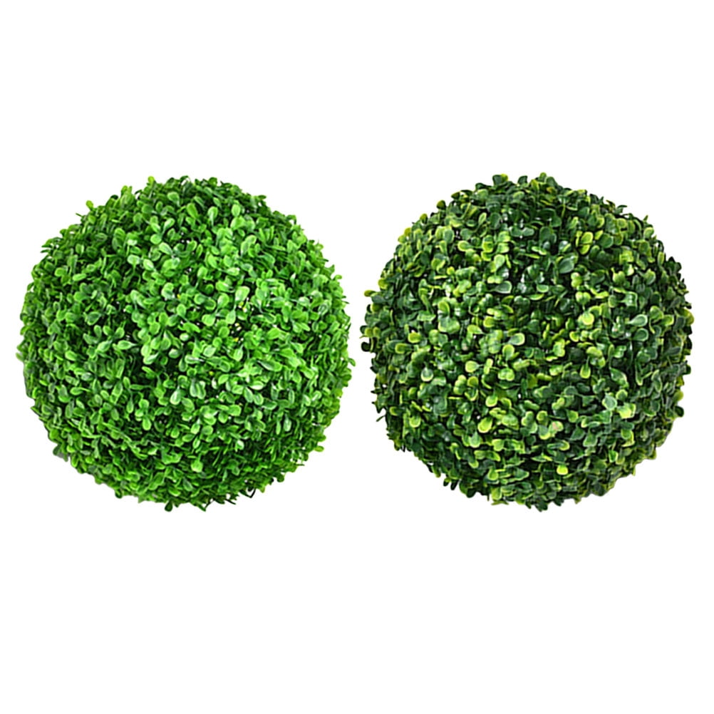 WEUVEB 2Pcs Outdoor Round Faux Greenery Balls Garden Ornaments For ...
