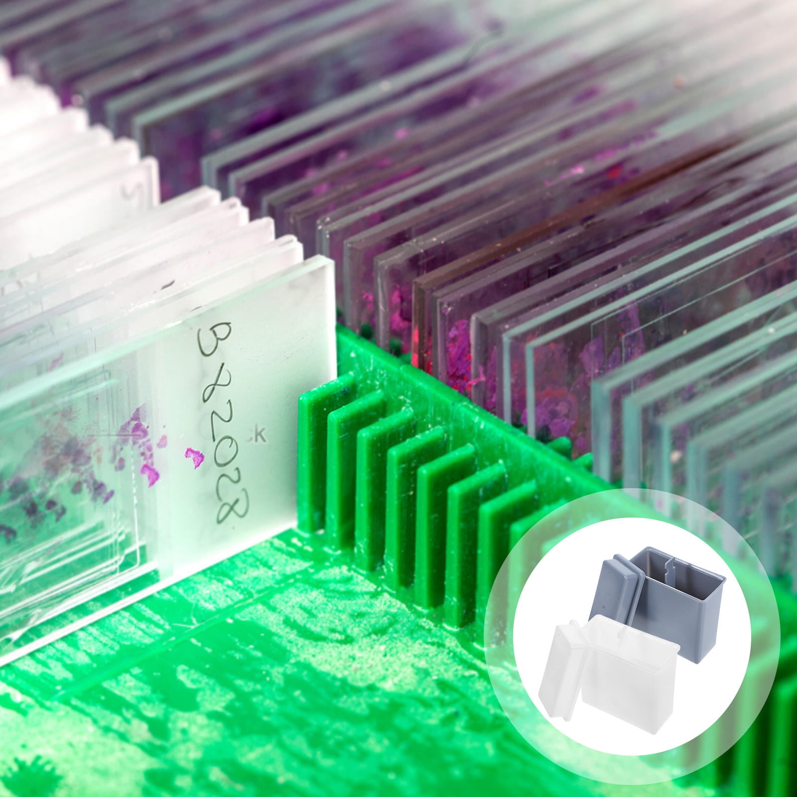 WEUVEB Laboratory Slide Storage Microscope Slides Rack Grey 2Pcs ...