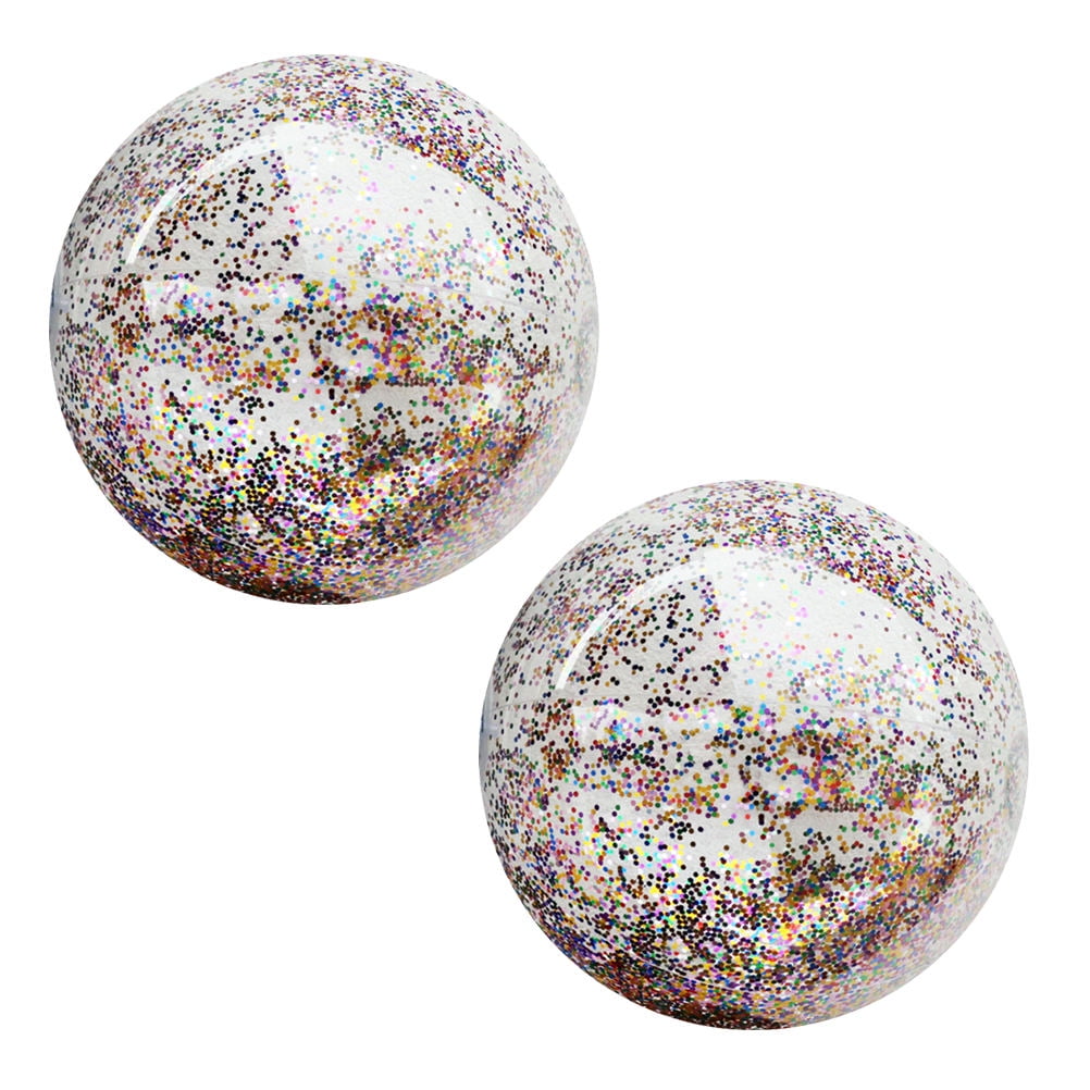 WEUVEB 2Pcs Sequin Beach Ball Inflatable for Children Summer Fun Play ...