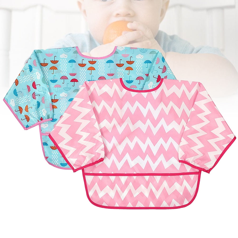 WEUVEB 2Pcs Smocks for Kids Long Sleeve Waterproof Assorted Color for ...