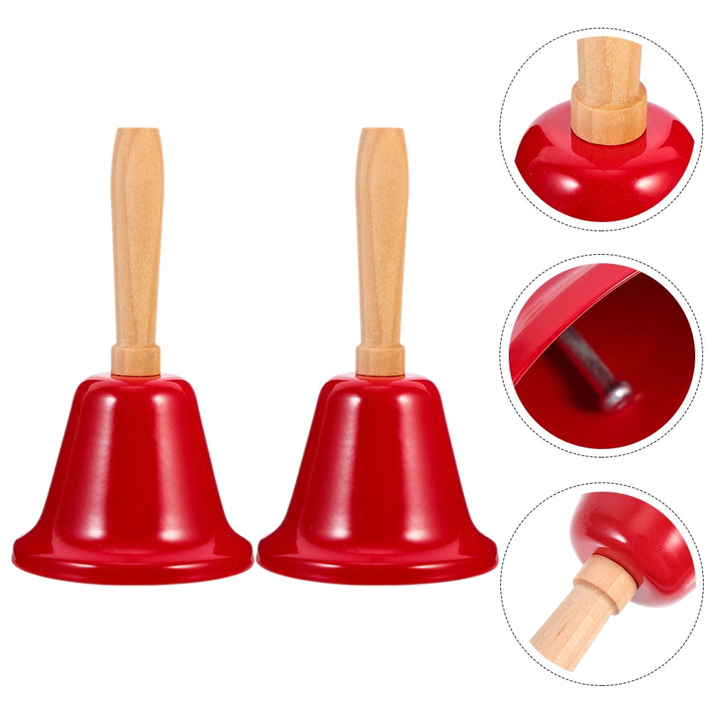 WEUVEB 2Pcs Table Top Bells Red Handheld Service Bell for Teachers and ...