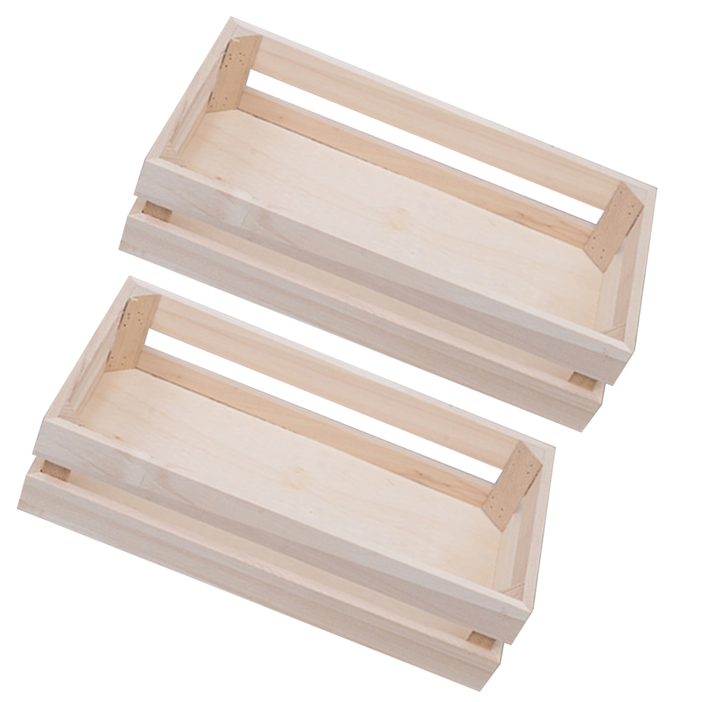 WEUVEB 2Pcs Small Wooden Storage Basket Beige for Neat and Tidy Spaces ...