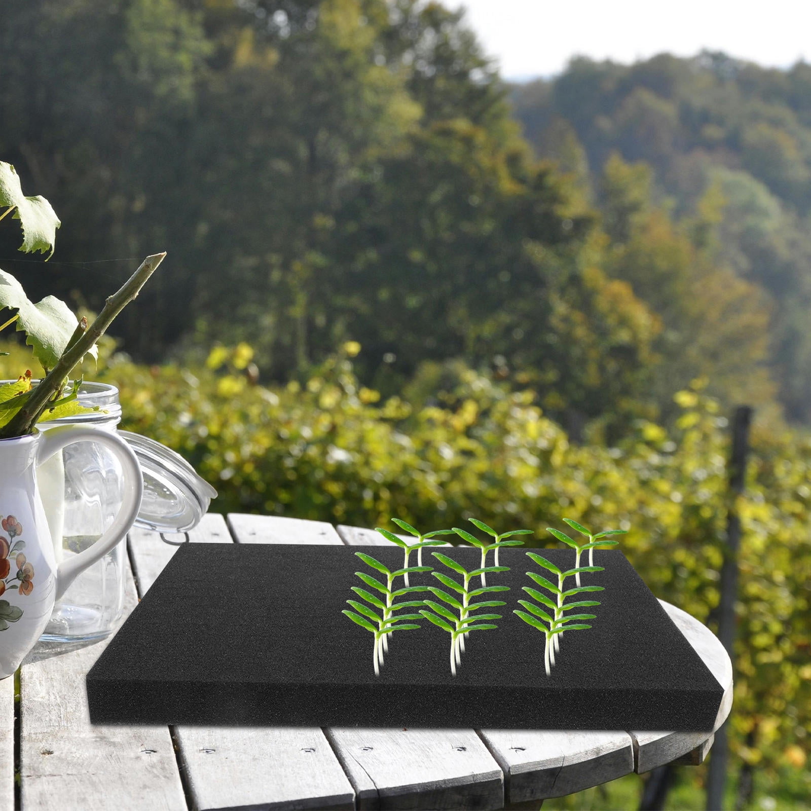 WEUVEB 2Set Black Rectangular Hydroponic Sponges for Soilless ...