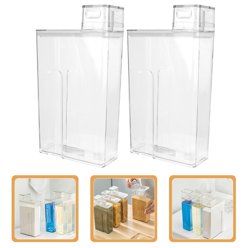 WEUVEB 2Set Laundry Powder Dispenser Transparent Rectangular PET PTR ...