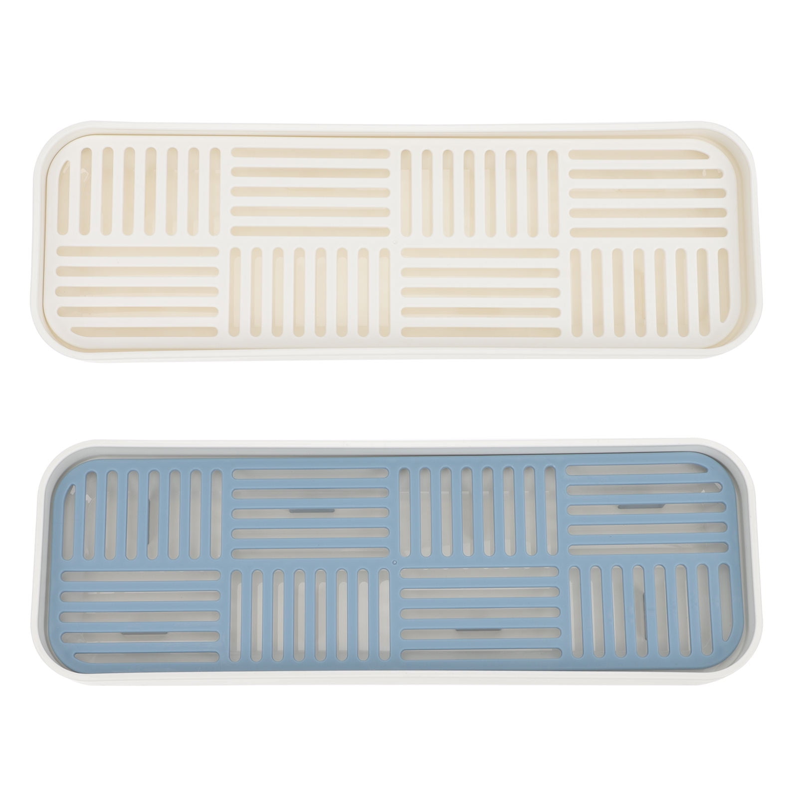 WEUVEB Home Tea Tray Double-Layer Draining Design PP Material 2 Sets ...