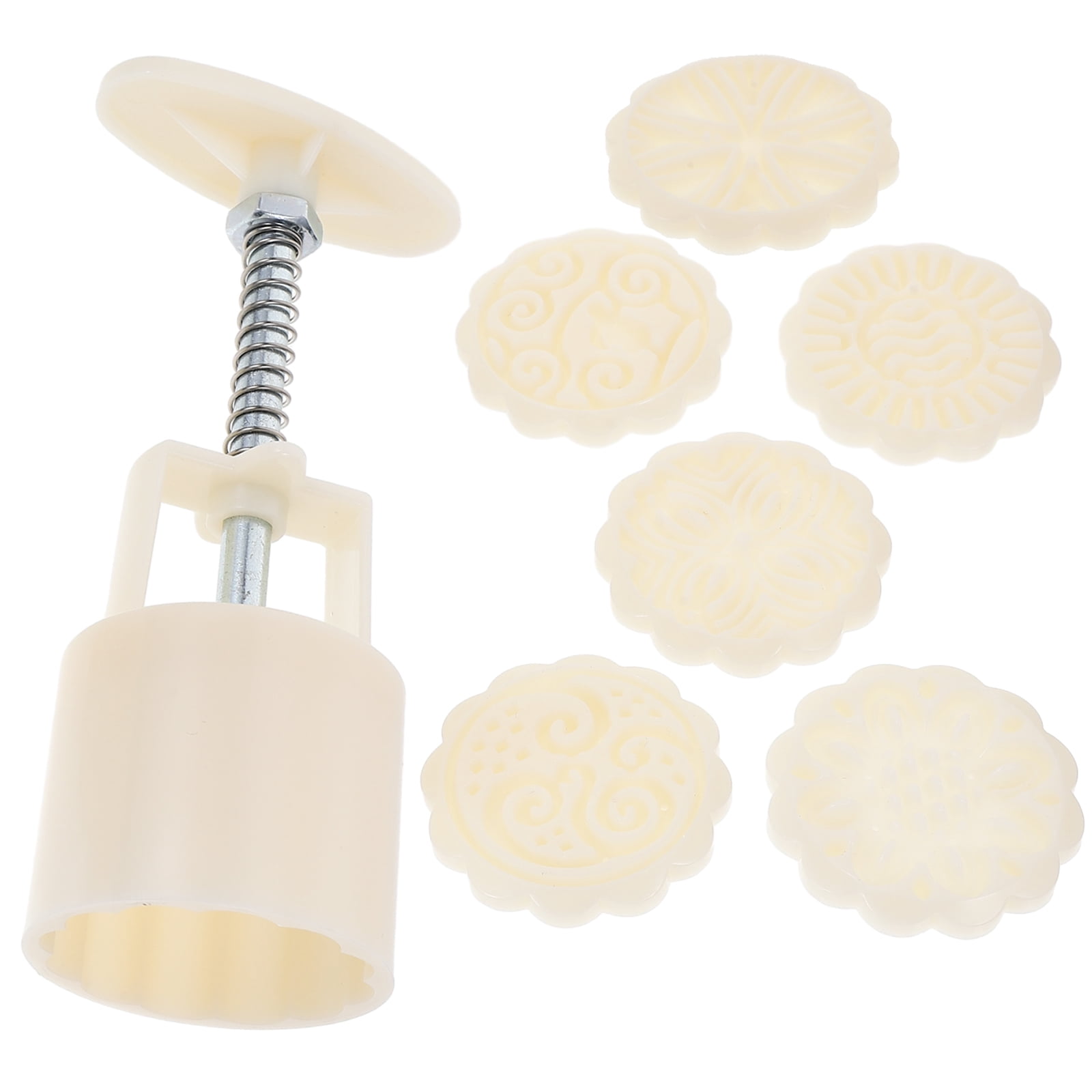 WEUVEB 32Pcs Moon Cake Mould 4.5X4.5X0.5Inch Abs Material 3D Embossed ...