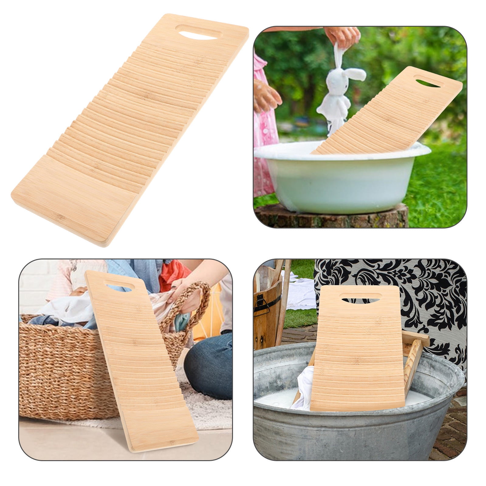 WEUVEB Compact Laundry Scrub Board Wood 1Pcs 15.4X5.7X0.5In - Walmart.com