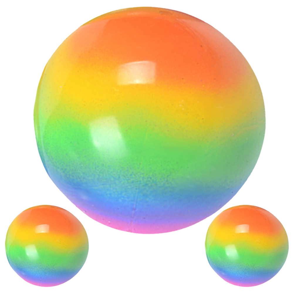 WEUVEB 3Pcs Balls Pressure Relief Toys Multi-Colored Rainbow Small TPR ...