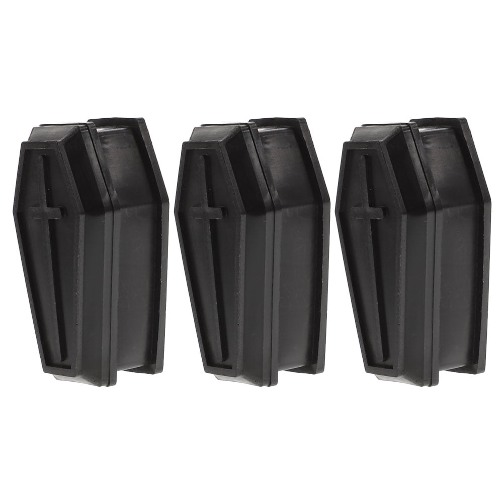WEUVEB 3Pcs Coffin Box Model Spooky Decorations Plastic Mini Casket ...