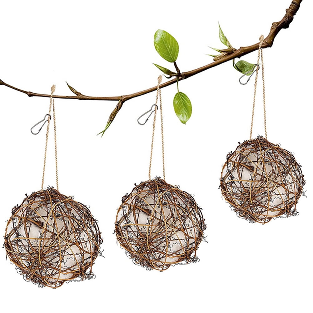 WEUVEB 3Pcs Hummingbird Nesting House Set Brown for Outdoor Spaces Bird ...