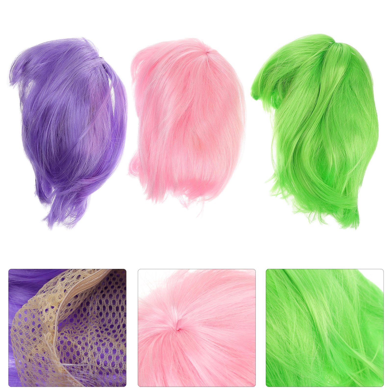 WEUVEB Wigs for Girls Assorted Color 3Pcs 11.4X9.8X7.1In - Walmart.com