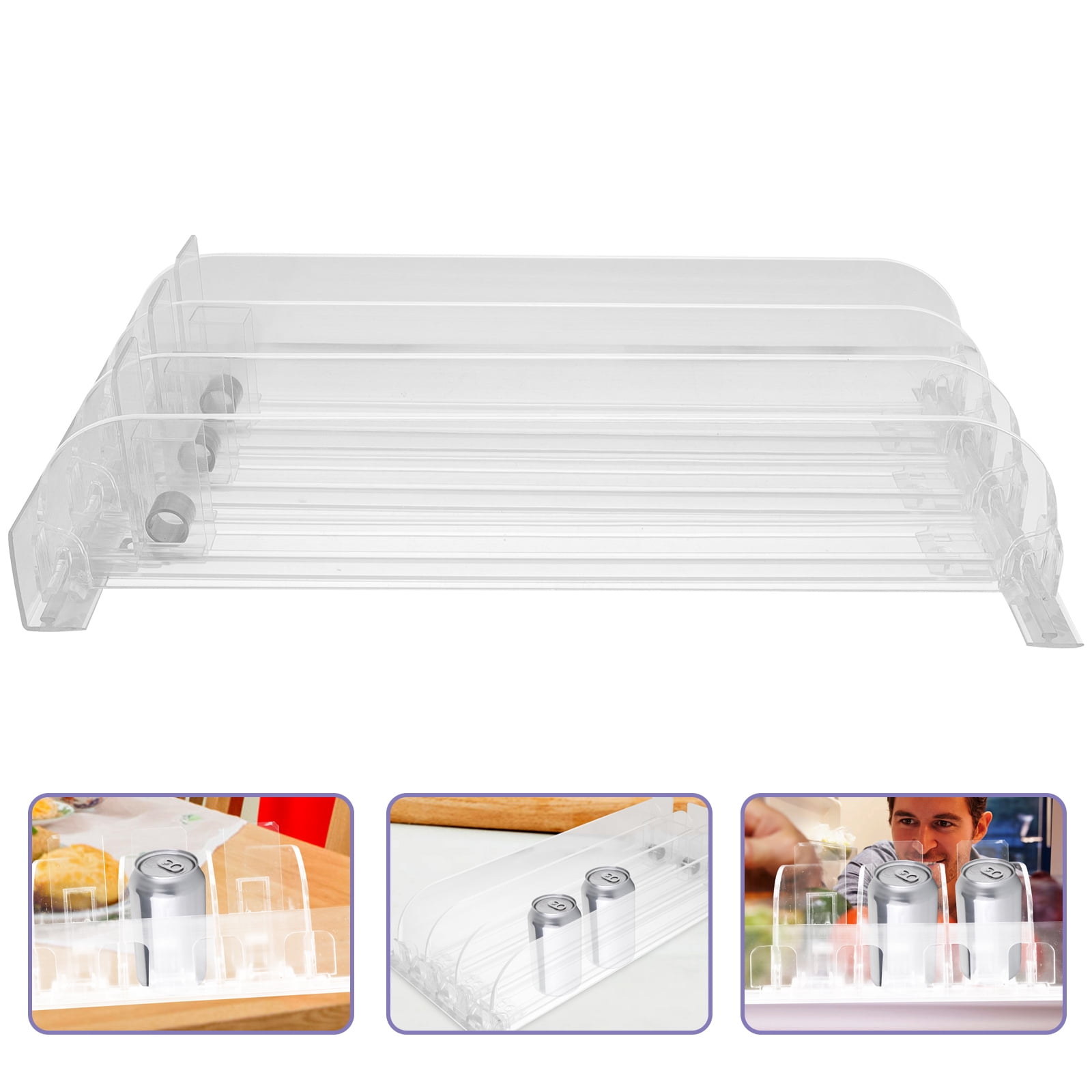 WEUVEB 3Pcs Transparent Material Pusher Fridge Organizer Compact Design ...