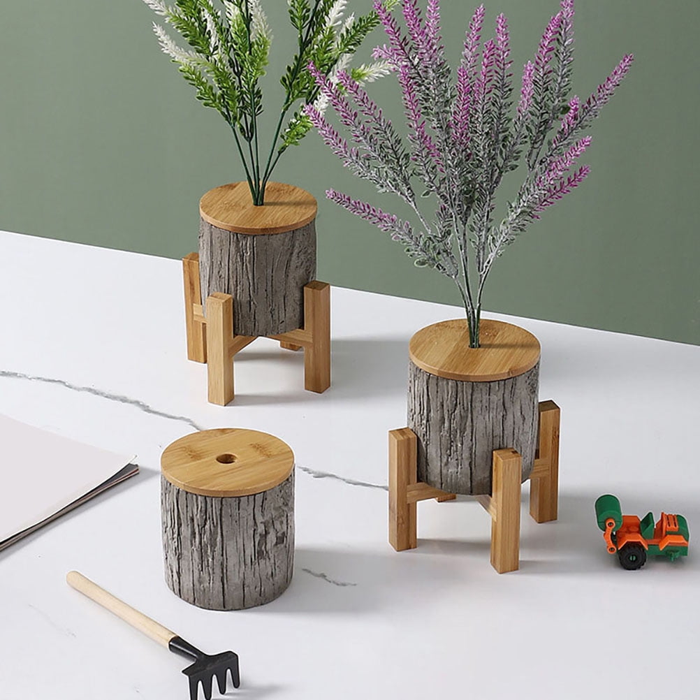 WEUVEB 4 Pads Plants Display Rack Easy to Clean Home Decor Use Wooden ...