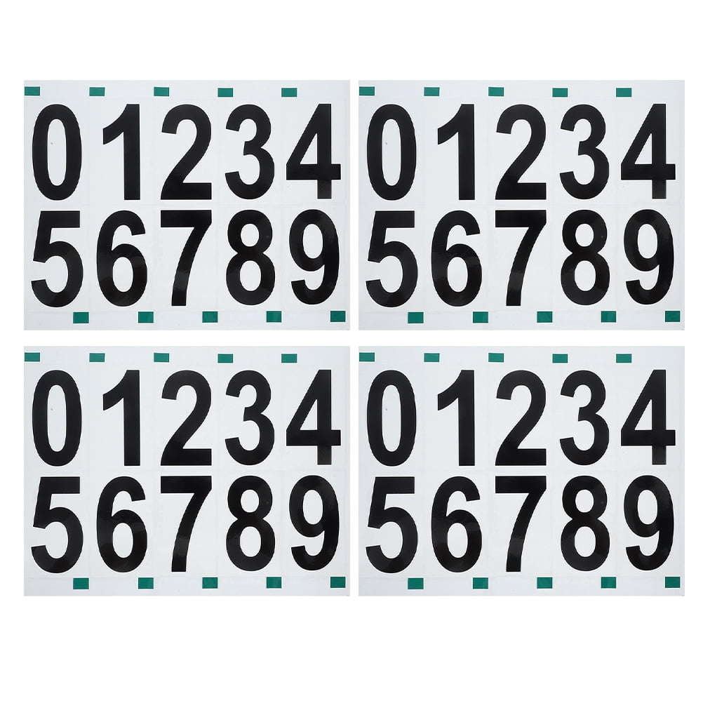 WEUVEB 4 Sheets High Visibility Number Decal Black PVC for Mailbox and ...