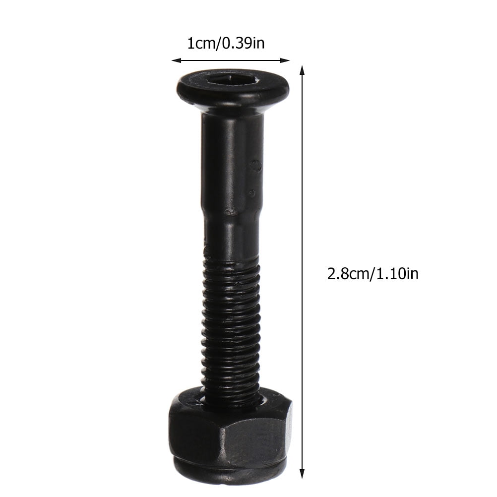 WEUVEB 40 Sets Skateboard Hardwares Set Black Iron Steel Mounting Bolts ...