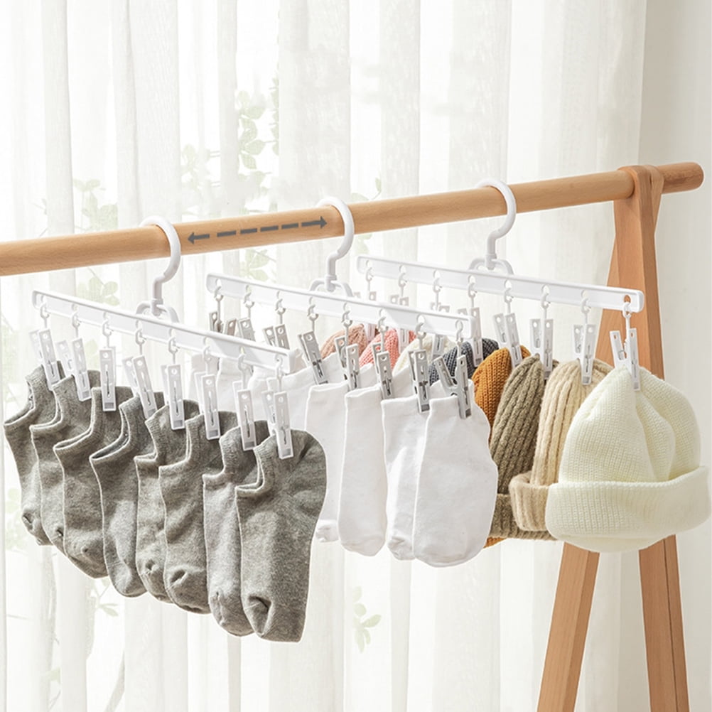 WEUVEB 4Pcs Clothes Drying Racks with Multiple Clips for Laundry Drying ...