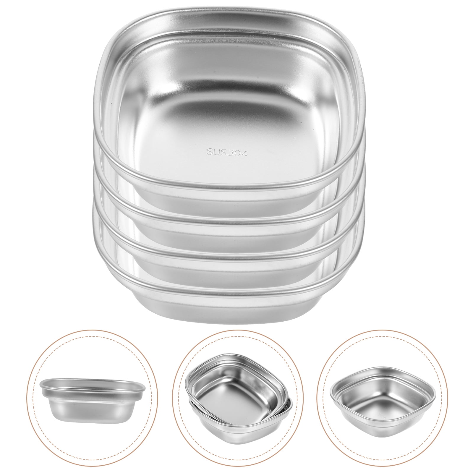 WEUVEB 4Pcs Simple Design Food Sauce Dish For General Users In ...