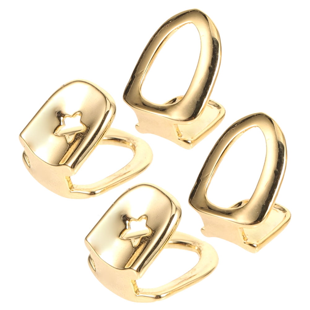 WEUVEB 4Pcs Single Tooth Cap Golden Copper Grill Teeth Jewelry for ...