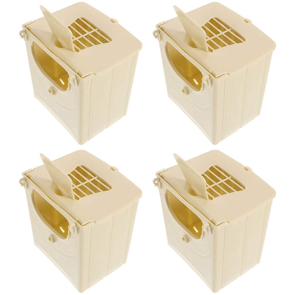 WEUVEB 4Set Beige Parakeet Nesting Box in ABS for Bird Cage and Outdoor ...