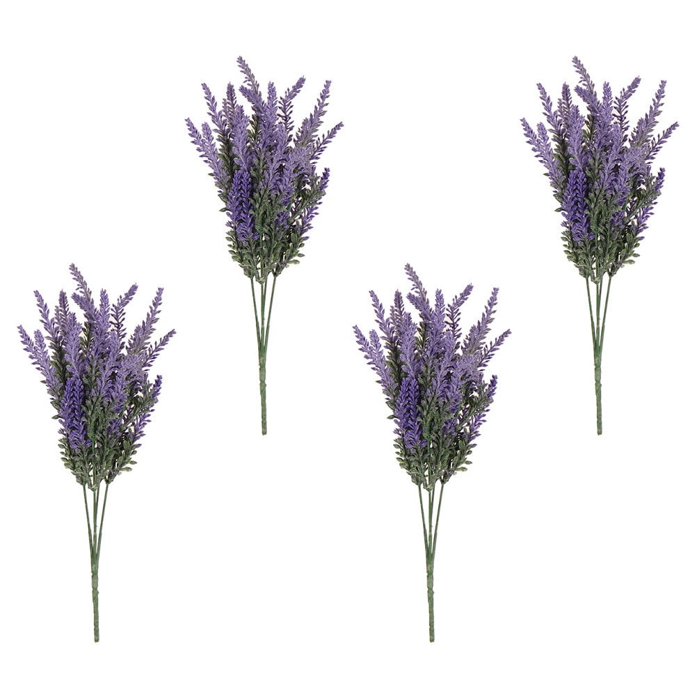 WEUVEB Lavender Simulation 4Pcs Lifelike Fake Plants for Home Party ...