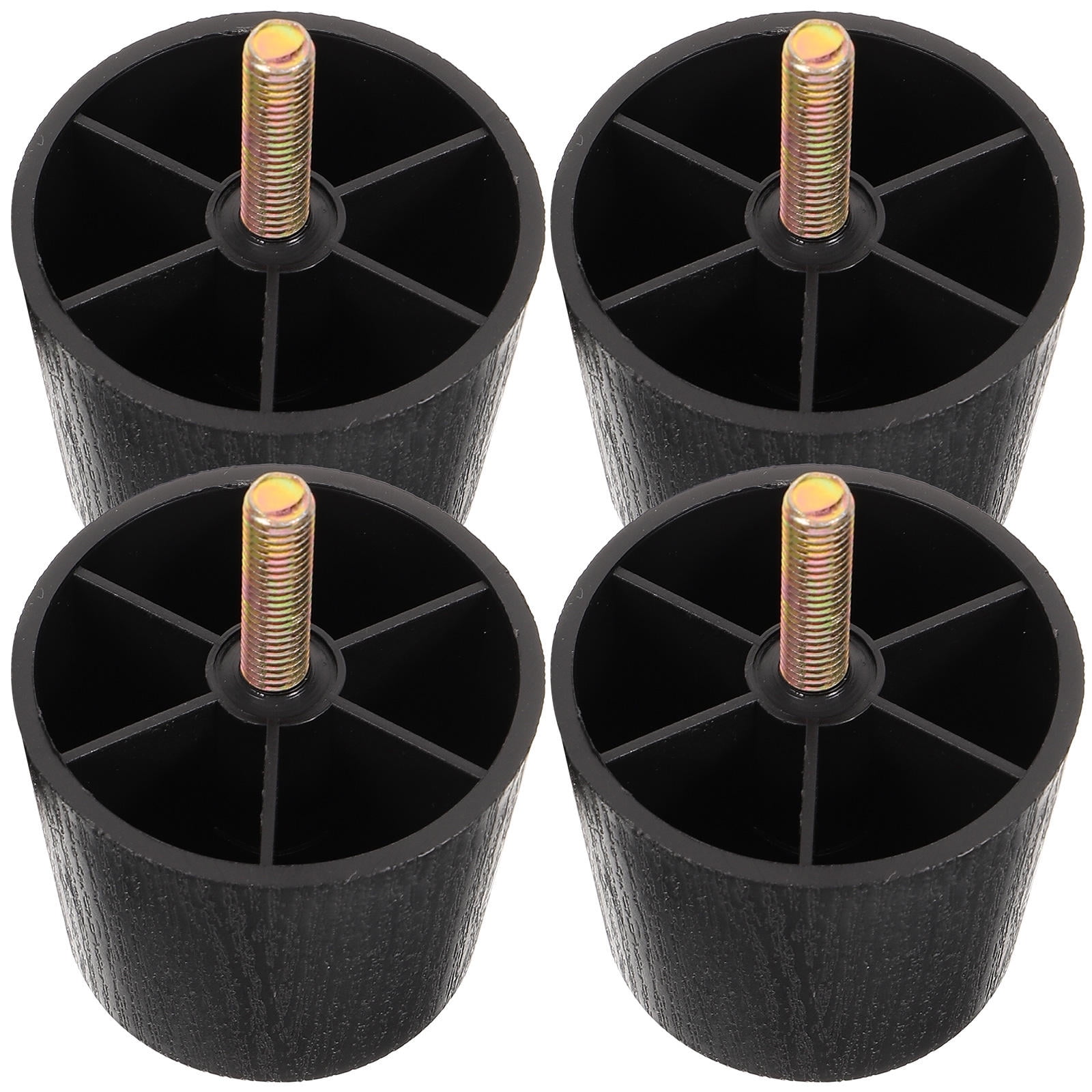 WEUVEB 4pcs Leg Levelers For Tables Black Plastic Leveling Stability ...
