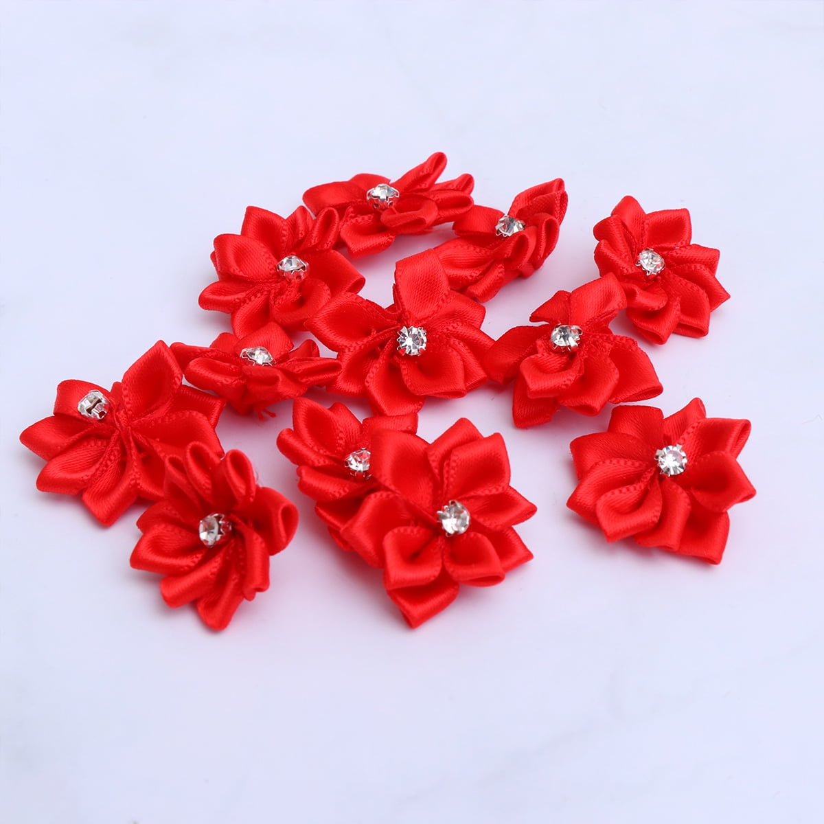 WEUVEB 50 Pcs Nine-Petal Flower Decorative Flower Red Craft Accessory ...