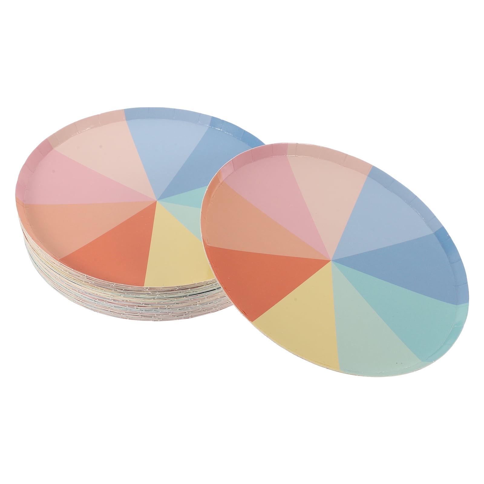 WEUVEB 50 Pcs Round Assorted Color Paper Plate For Festive Design ...