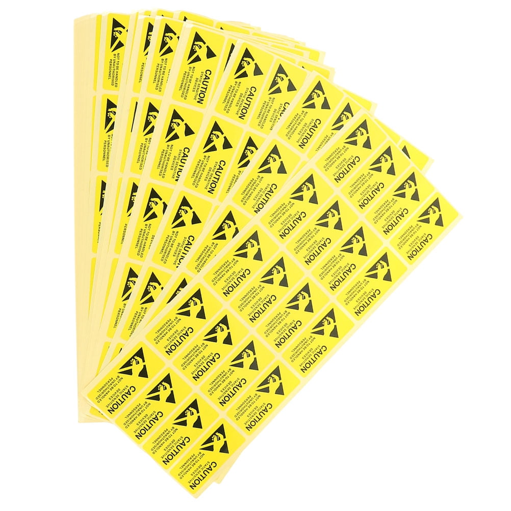 WEUVEB Static Warning Sticker Yellow 500Set 2.2x1in - Walmart.com