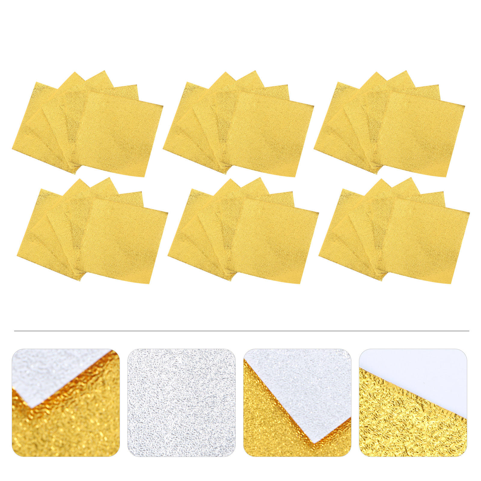 WEUVEB Aluminum Foil Packaging Wrapping Paper Golden 500Pcs 8x8Cm ...