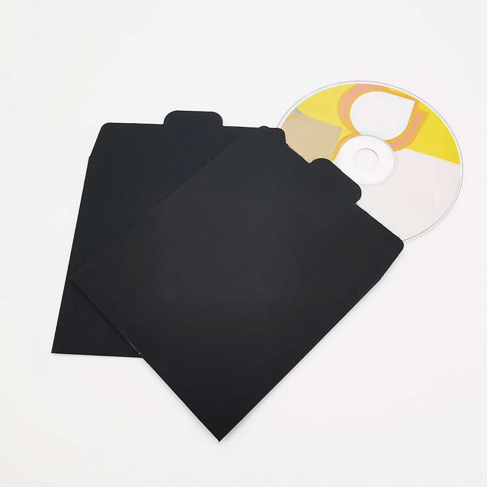 WEUVEB 50Pcs Black Paper Envelopes for CD DVD Storage and General Users ...