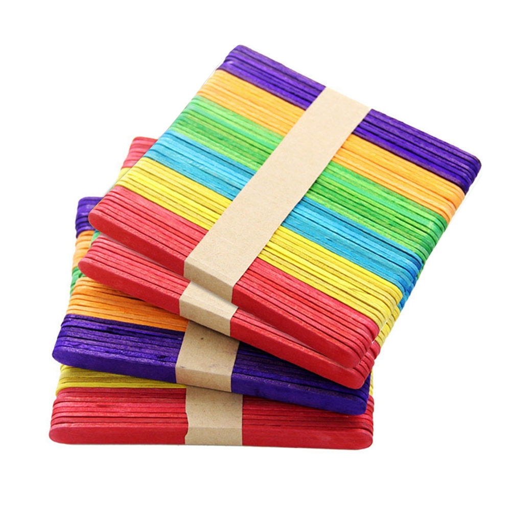 WEUVEB 50Pcs Colorful Popsicle Craft Sticks for Diy Material and Team ...