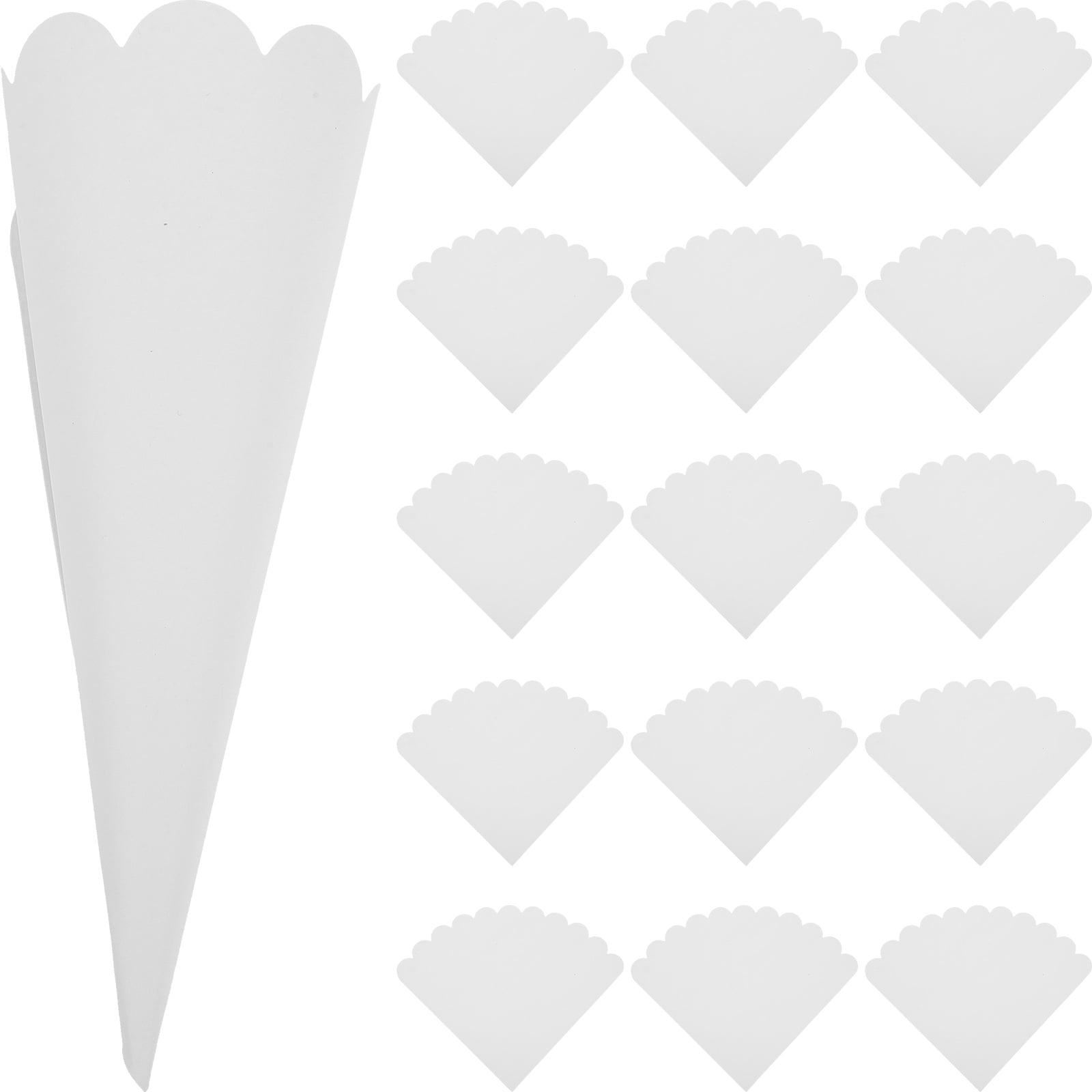 WEUVEB 50Pcs Simple Design Flower Petal Cones White Paper Wedding ...