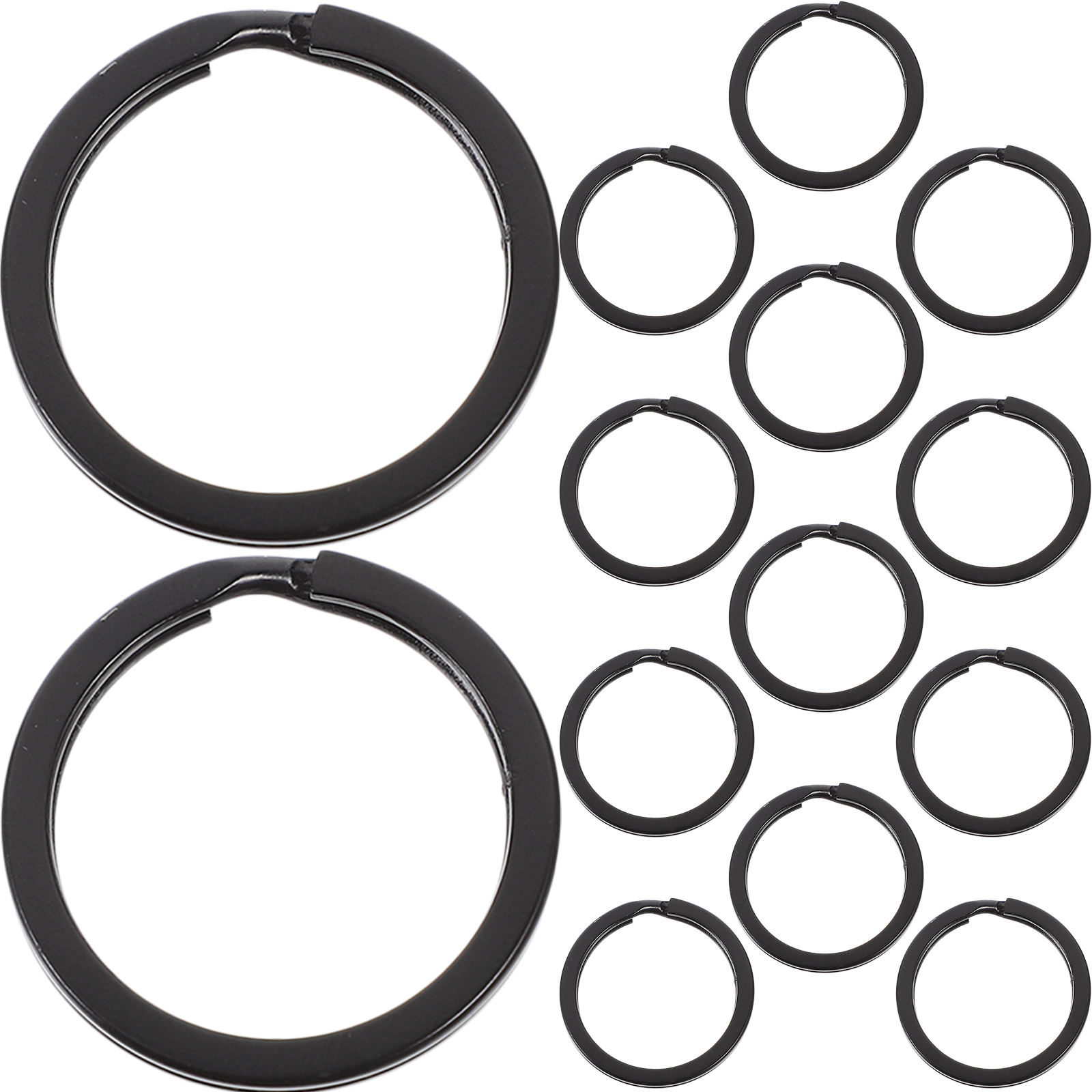 WEUVEB 50Pcs Small Metal Keyrings for Car Keys Round Portable Black ...