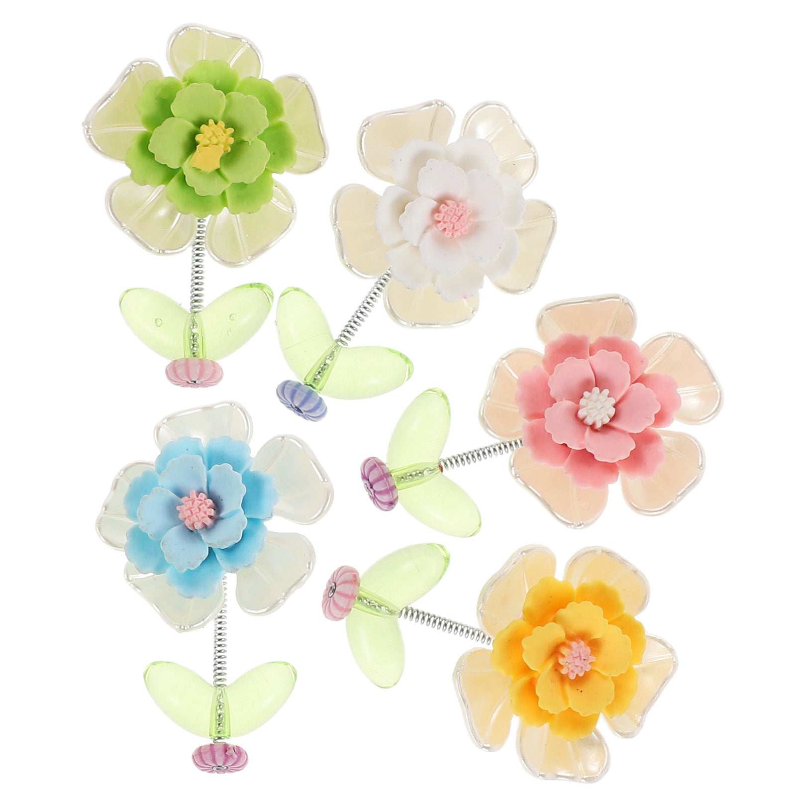WEUVEB 5PCS Car Dashboard Decorations for Women Resin Flower Car ...