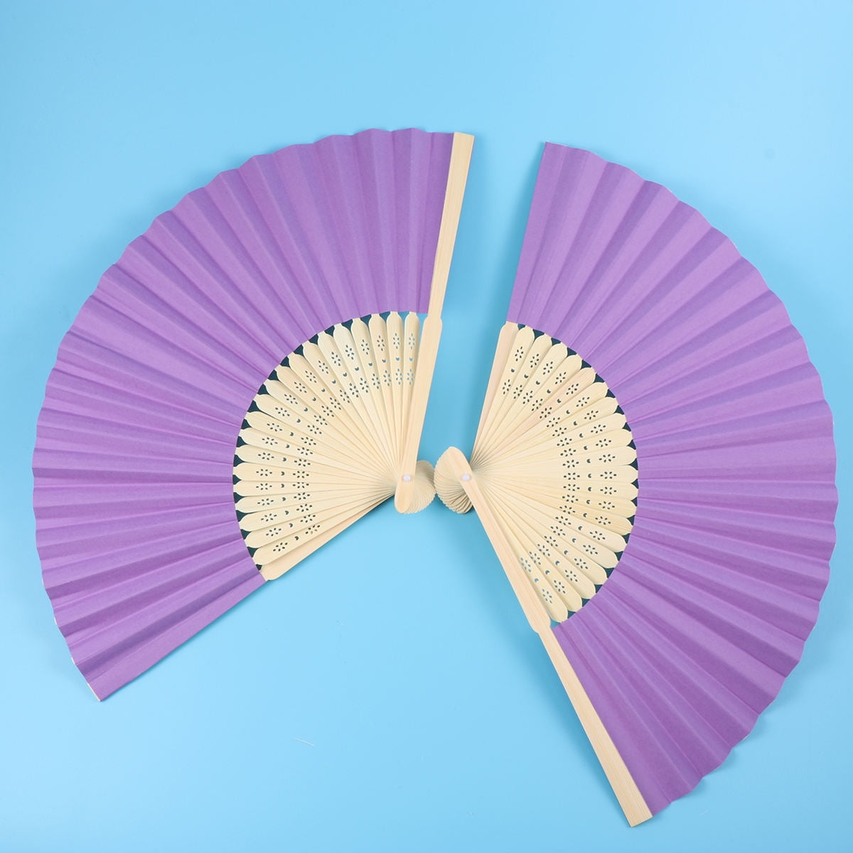 WEUVEB 5Pcs Compact Foldable Fan White Bamboo Paper DIY Prop for Kids ...
