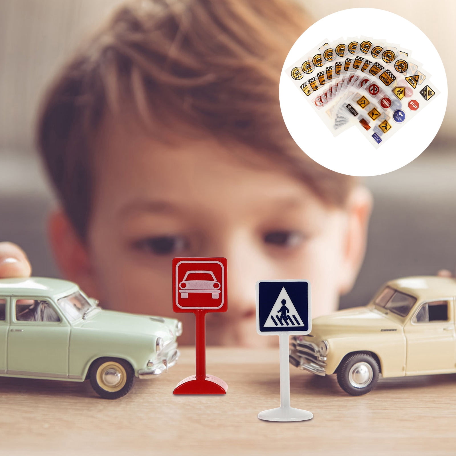 WEUVEB 6Pack No Sticky Residue Traffic Stickers for Kids Imagination ...