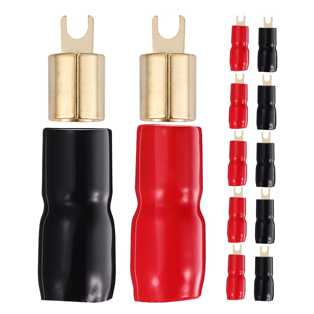 WEUVEB 6Pairs Car Electrical Fork Connectors Brass Terminal Wire ...