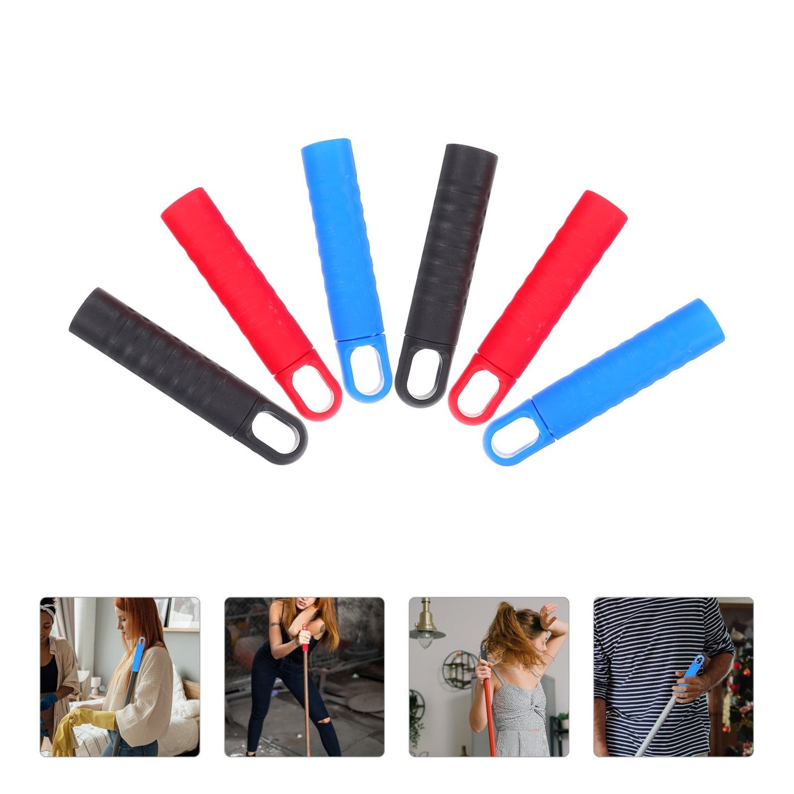 WEUVEB Universal Plastic Broom Mop Handle, Sturdy Construction, Easy ...