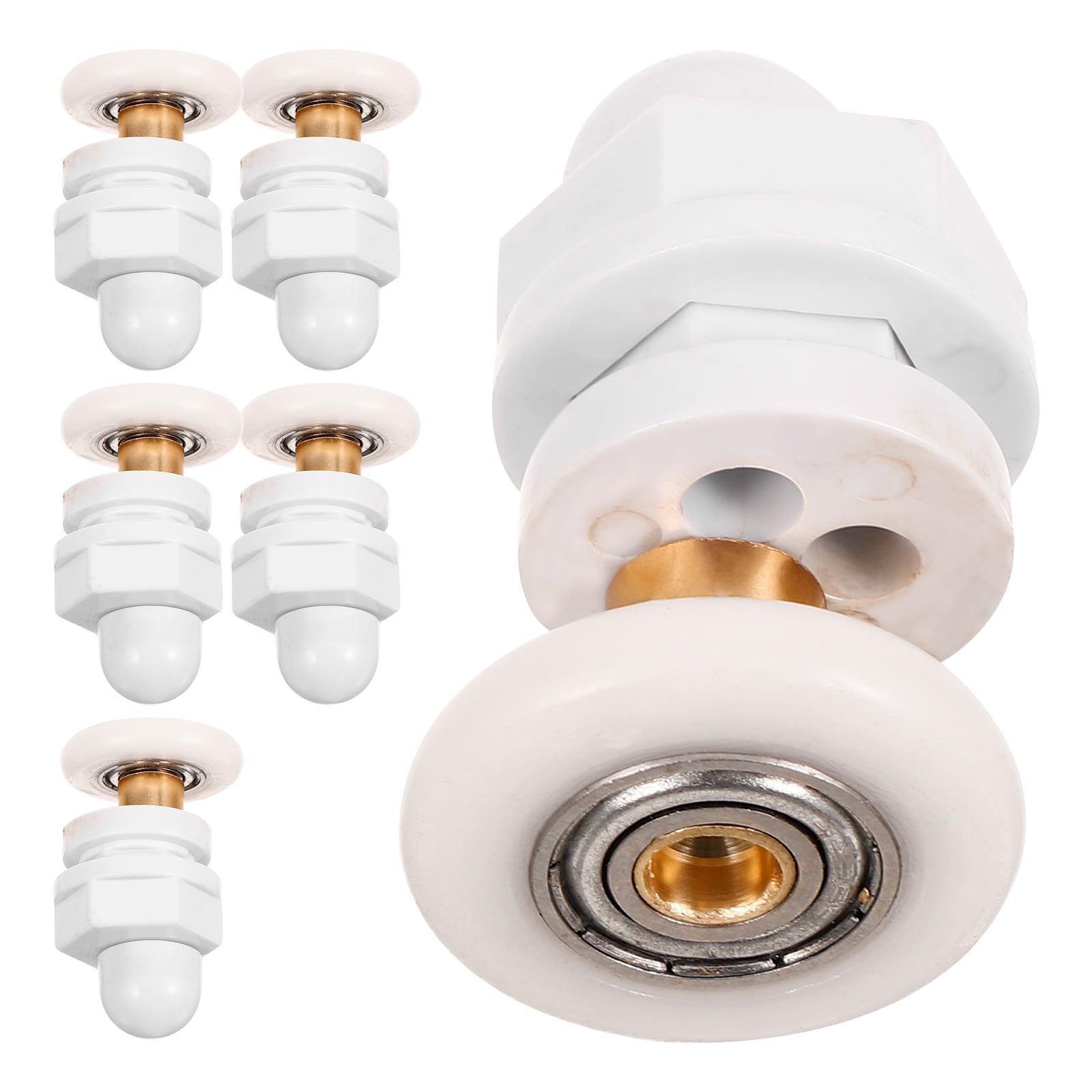 WEUVEB 6Pcs Shower Door Sliding Rollers with Round Arc Design for ...