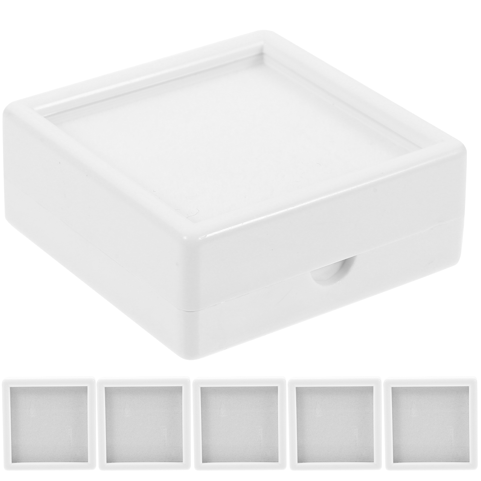 WEUVEB 6Pcs Stone Storage Box Jewelry Display Container with ABS ...