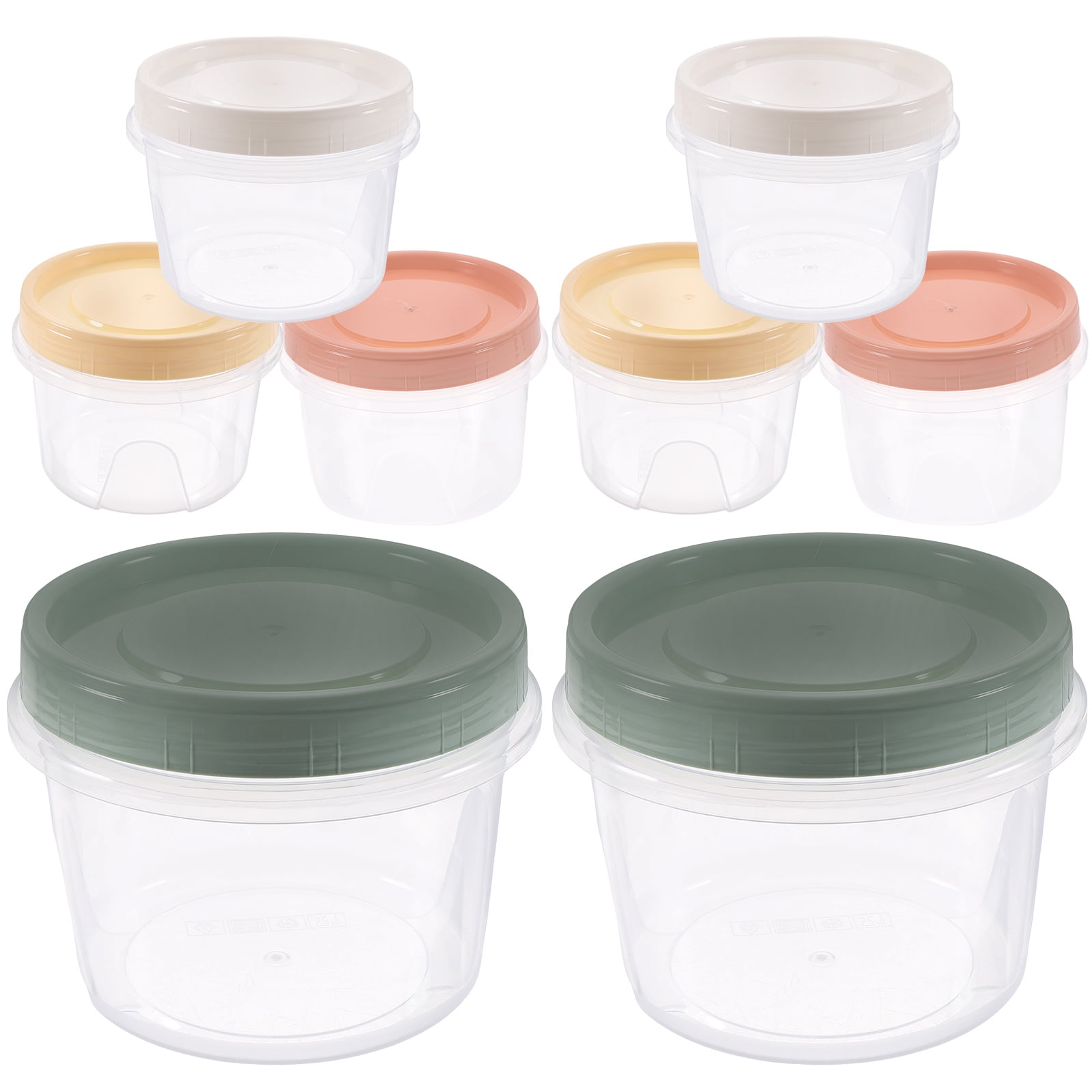 WEUVEB 8pcs Stackable Screw Cap Design Plastic Storage Containers Food ...