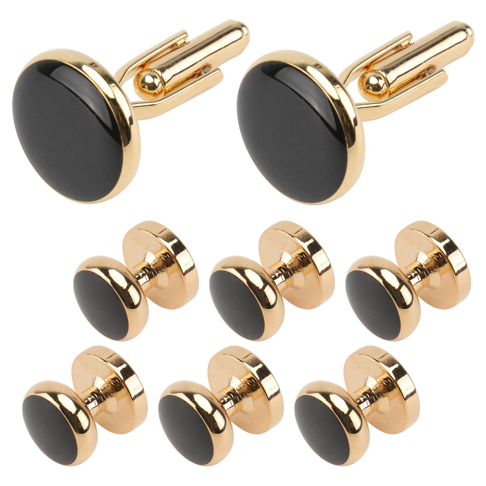 WEUVEB 8Pcs Cuff Studs for Shirts Golden Color Copper Material for Men ...