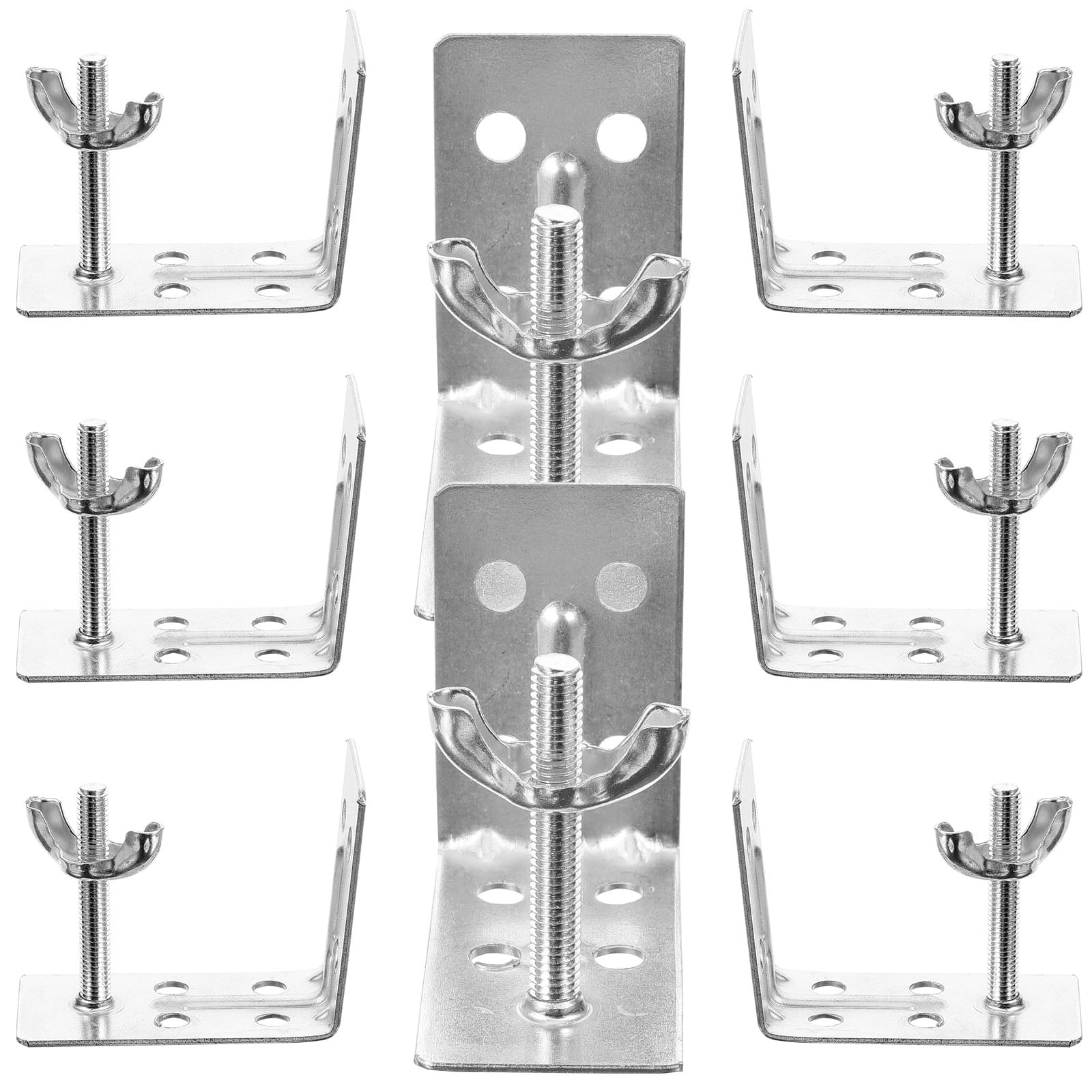 WEUVEB 8pcs Blinds Mounting Brackets Silver Metal L Shaped for Secure ...