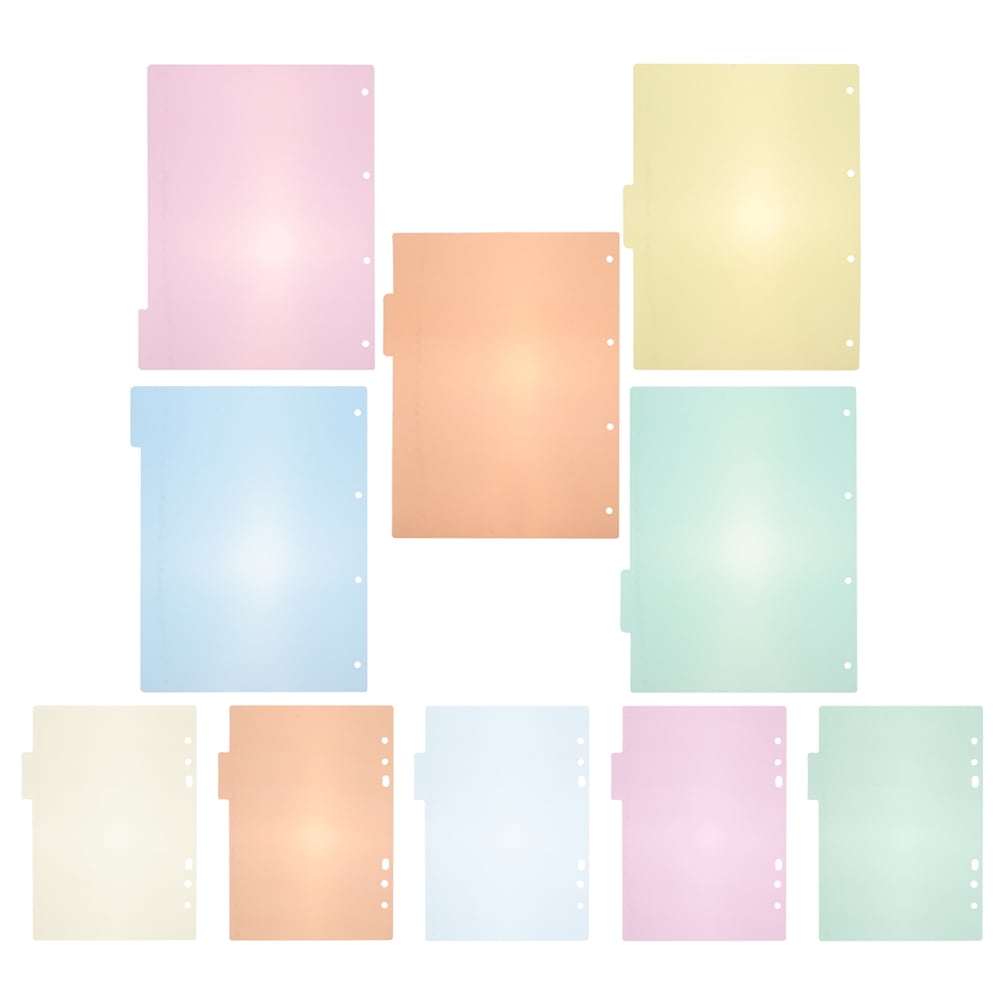 WEUVEB Assorted Color Plastic Notebook Dividers with Pockets, 1 Set ...